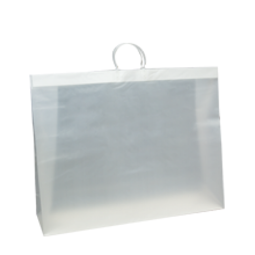 Plastic Fashion Loop Handle Bag - Frosted Jumbo