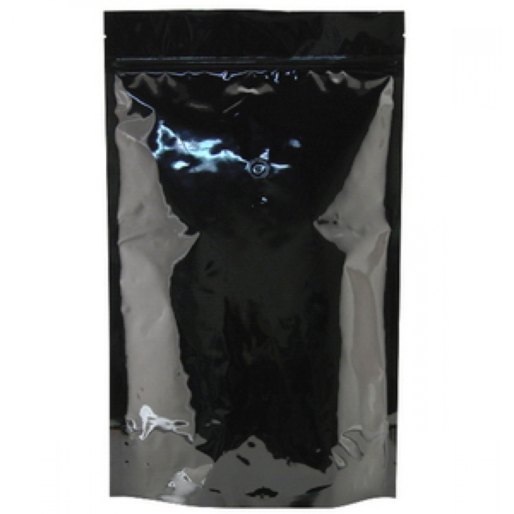 Stand Up Pouch - Resealable - Glossy Black 500g