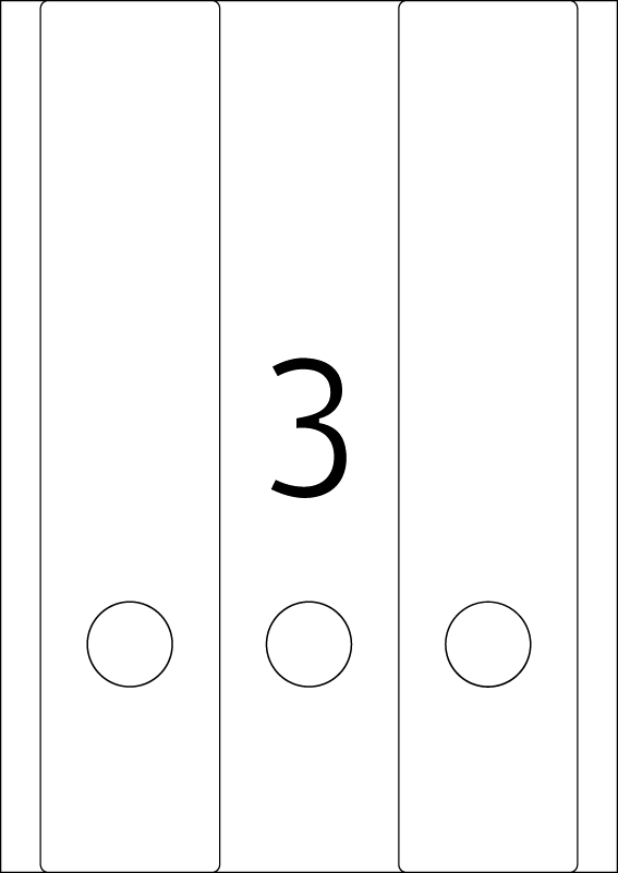 File Labels A4, 61 x 297mm, Red, Opaque, for Narrow Files (Long ...