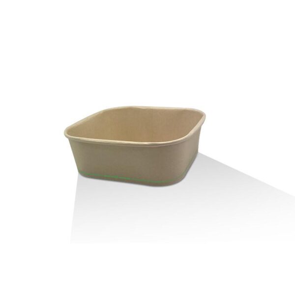 PBS Coated Bamboo Paper Square Container 1000ml 300pc/ctn - Packaging ...