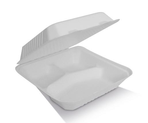 Sugarcan Clamshell 9''/3 Compartments 200pc/ctn - Packaging Pro ...