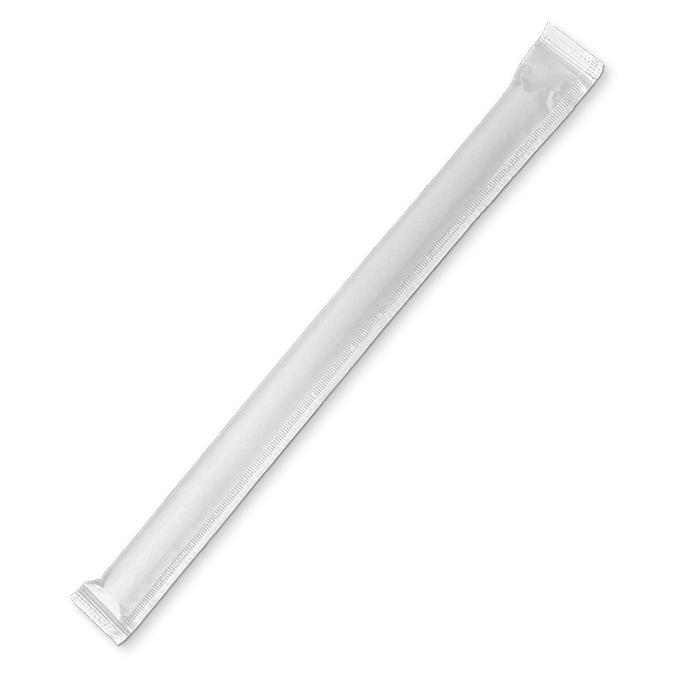 Paper Straw Bubble Tea-Plain White-Individually wrapped 1000pc/ctn ...