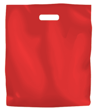 Coloured Low Density Plastic Fashion Bag - Red Large