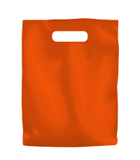 Coloured Low Density Plastic Fashion Bag - Orange Small