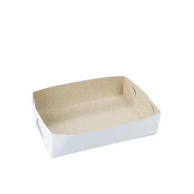 Cake Tray - White/Brown (175 x 125 x 42)