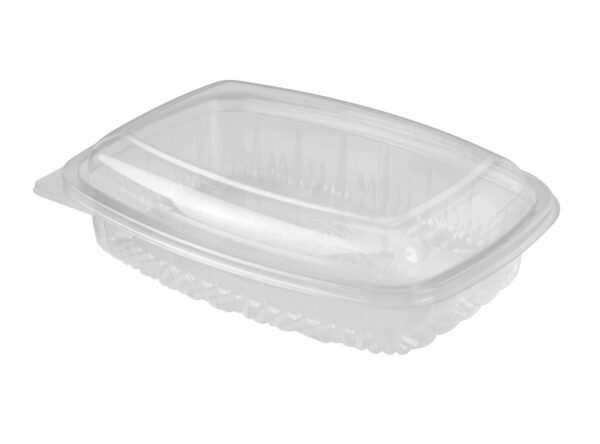 Plastic Container Rectangle - Hinged Lid 600ml