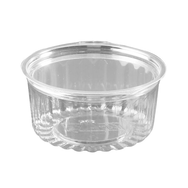 Plastic Container Round - Hinged Flat Lid 341ml