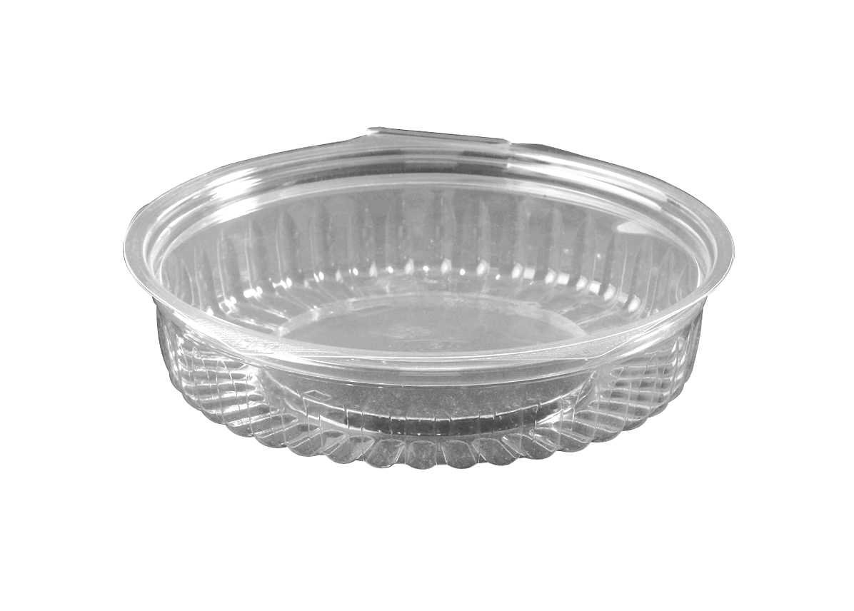 Plastic Container Round - Hinged Flat Lid 568ml