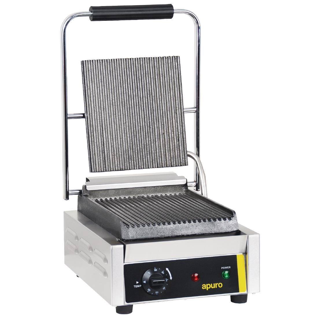 Apuro Bistro Single Contact Grill Ribbed Plates