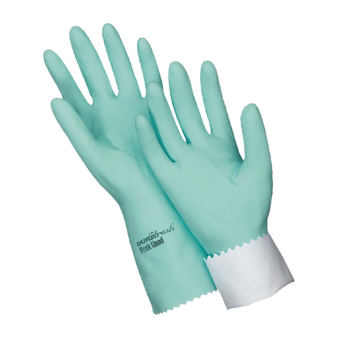 Oates Dura fresh Antibacterial Flock Lined Rubber Gloves Medium
