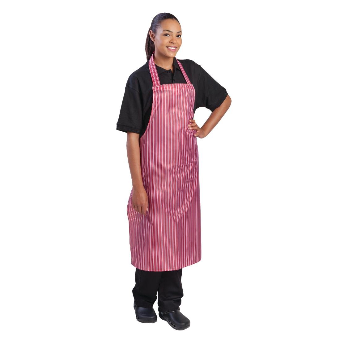 Whites Waterproof Bib Apron Red Stripe