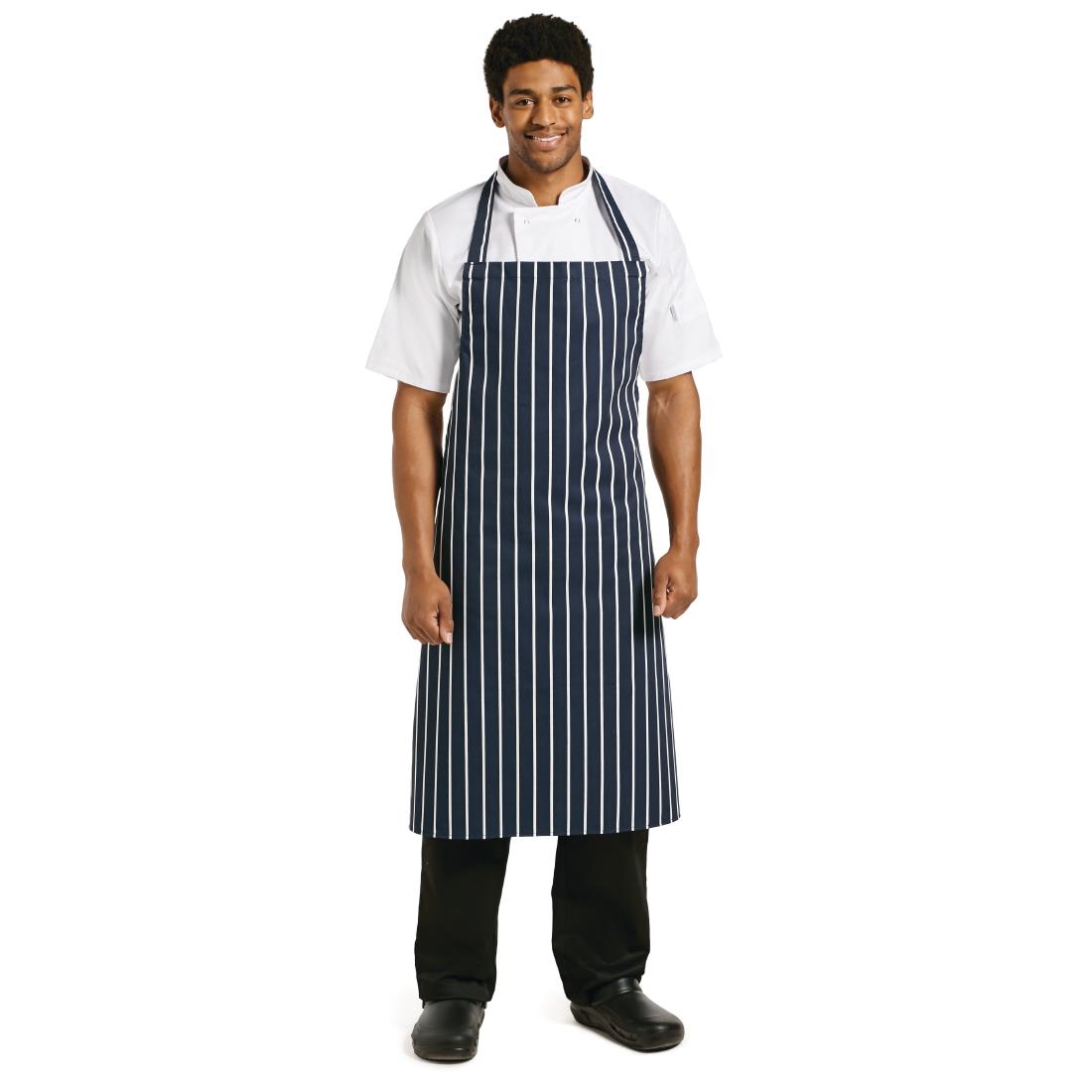 Whites Butchers Stripe Apron Navy XL