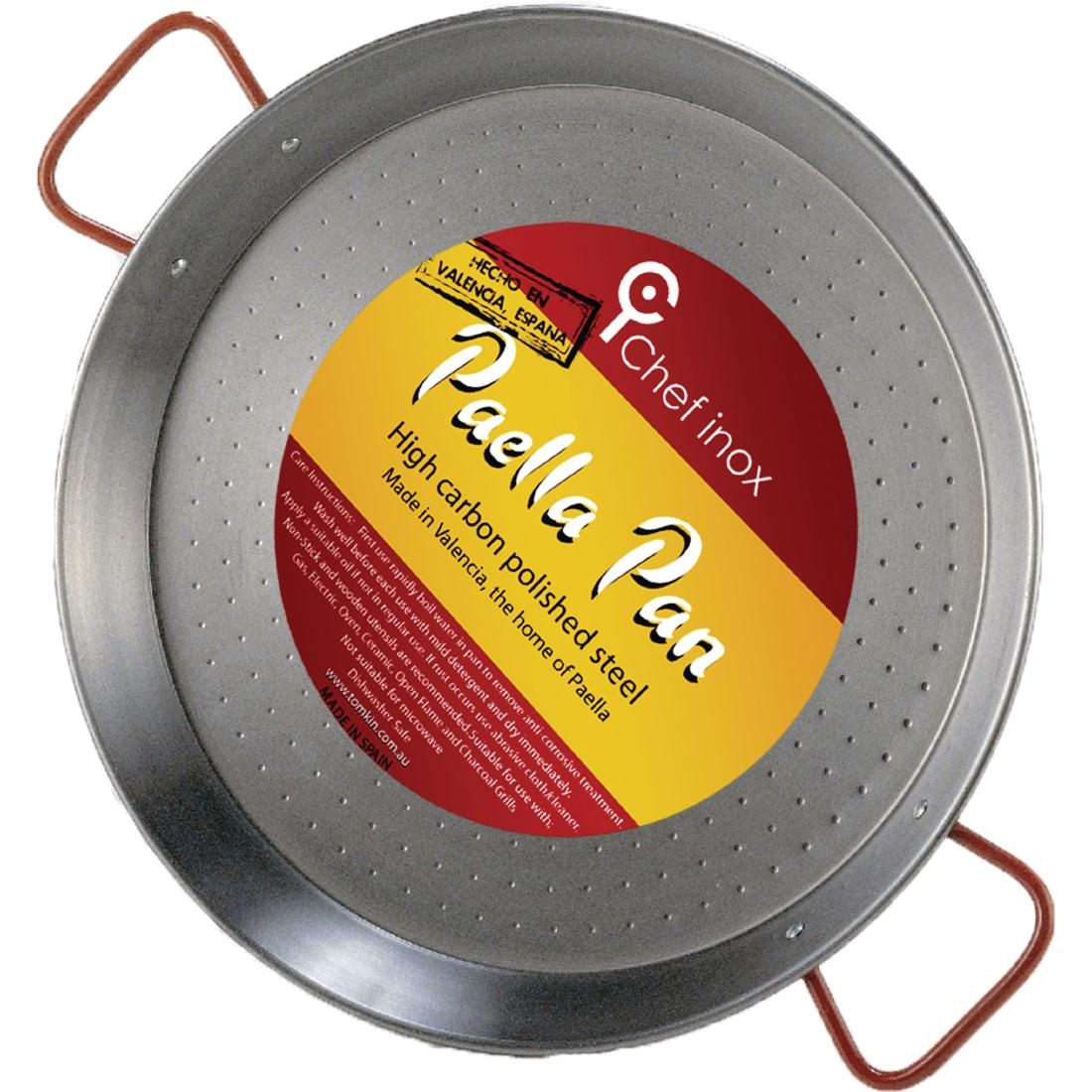 Chef Inox Carbon Steel Paella Pan 65cm