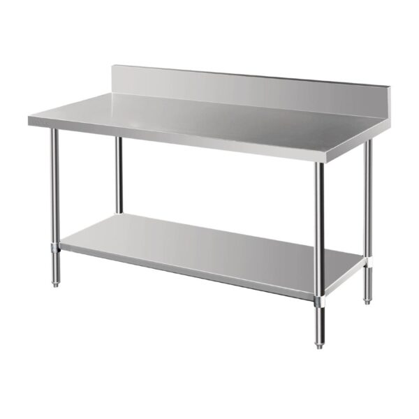 Vogue Premium Stainless Steel Table with Splashback 1500mm