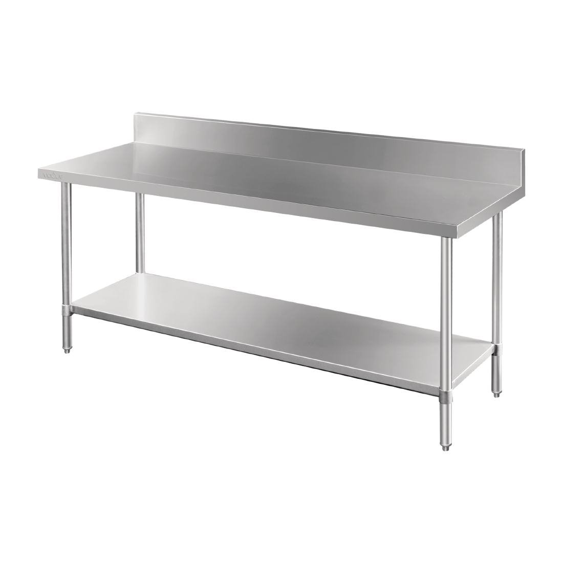 Vogue Premium Stainless Steel Table with Splashback 1800mm