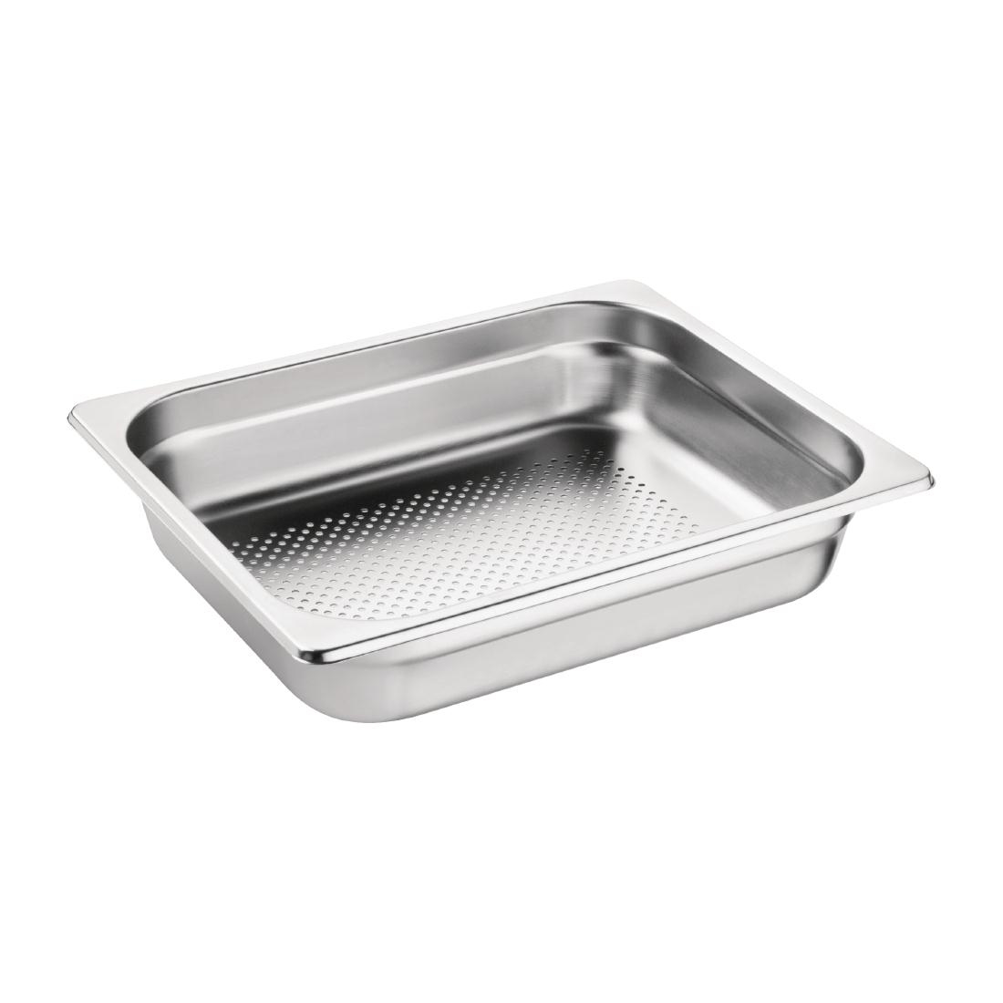 Vogue Stainless Steel Perforated 1/2 Gastronorm Pan 65mm