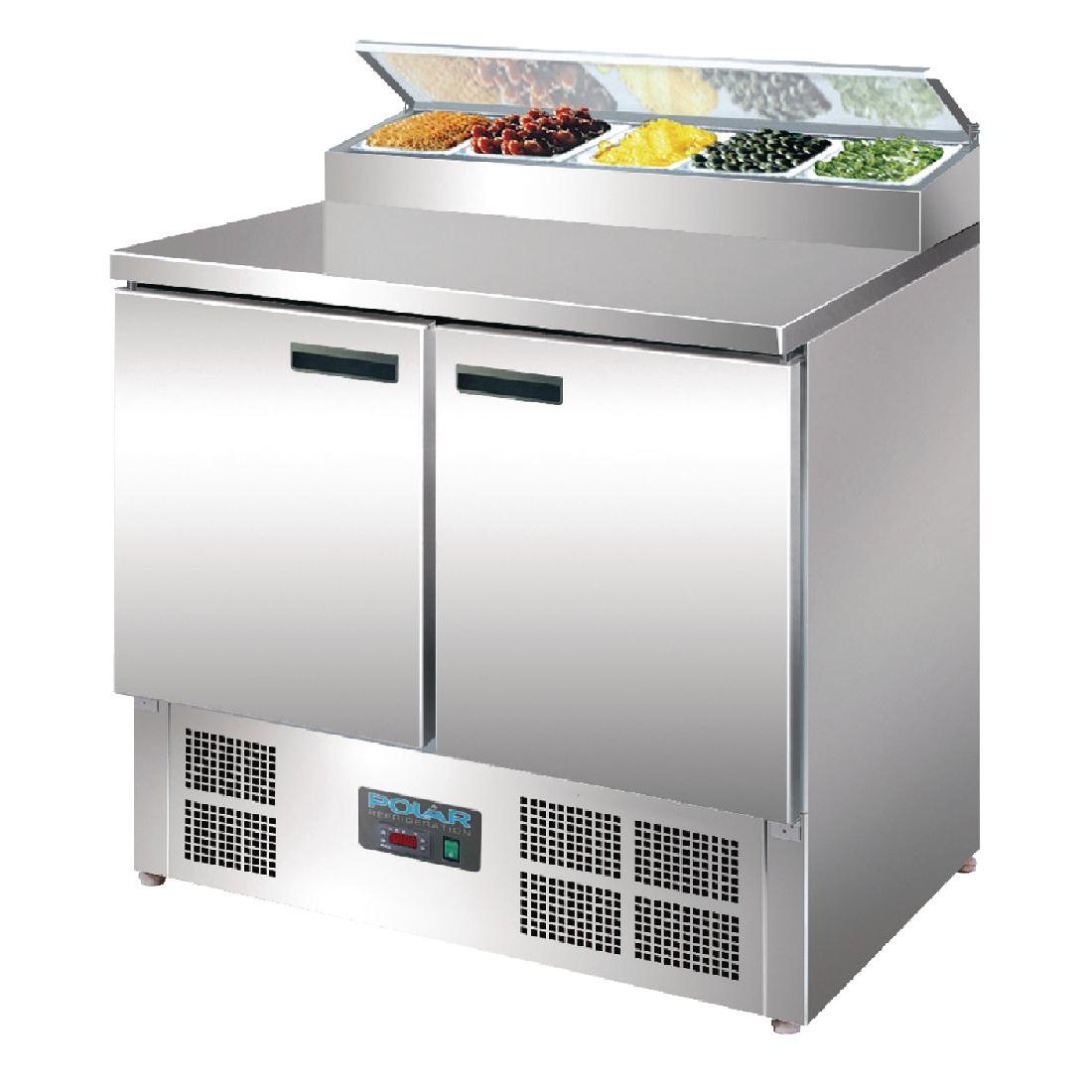 Polar 2 Door Salad and Pizza Prep Counter Stainless Steel