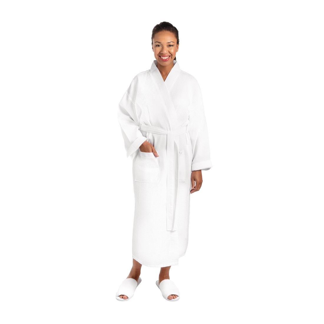 Mitre Essentials Honeycomb Bathrobe Large White