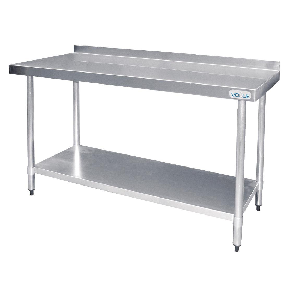 Vogue Stainless Steel Prep Table with Splashback 1500mm