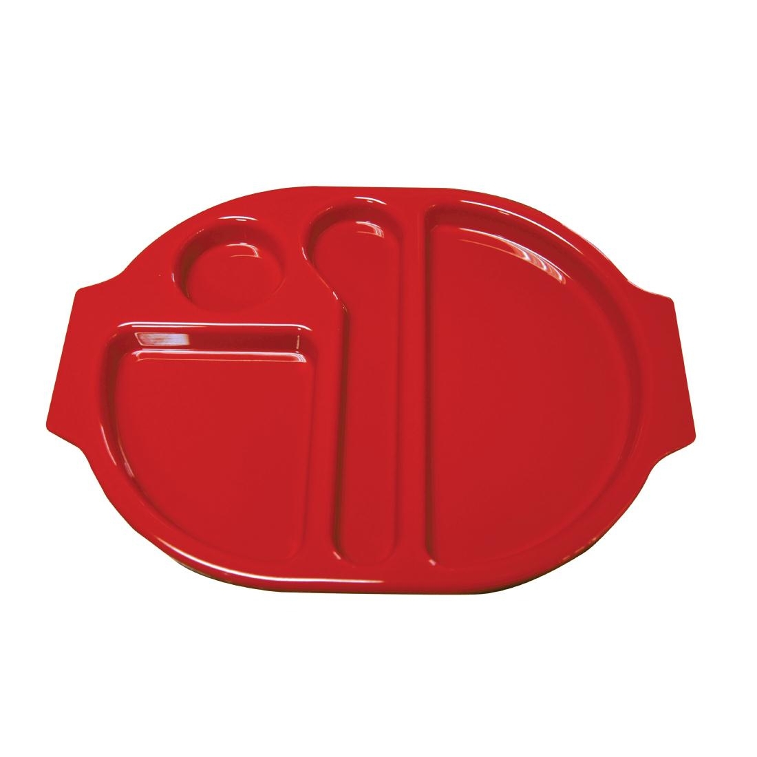 Kristallon Plastic Food Compartment Tray Red Large