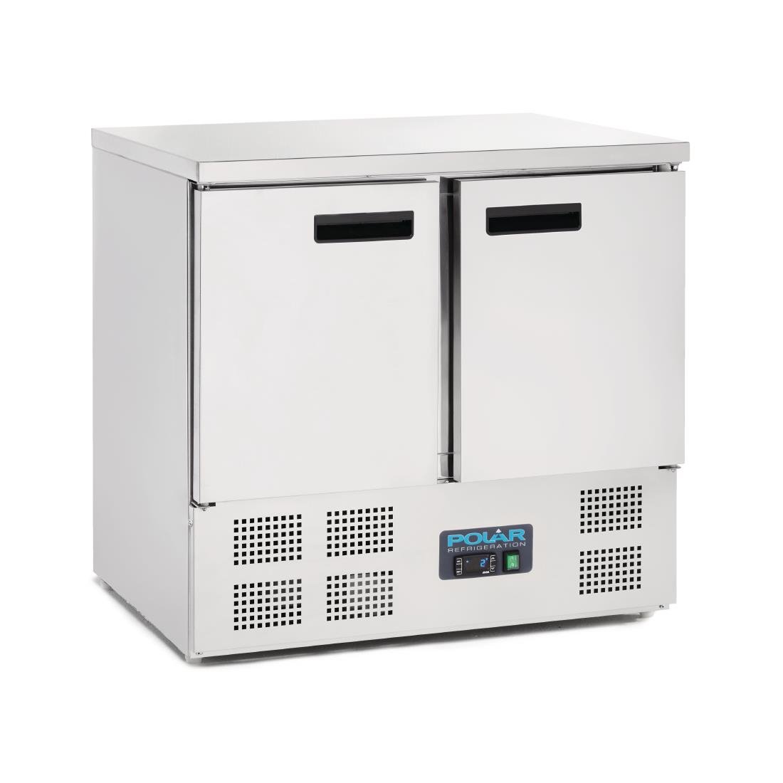 Polar 2 Door Counter Fridge 240Ltr Stainless Steel